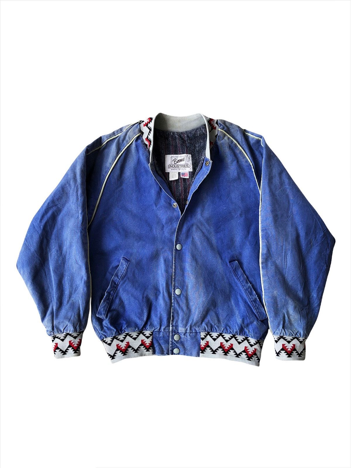 Made In Usa × Varsity Jacket × Vintage DOPE🔥80s Boone Ind. 🇺🇸 Blanket ...