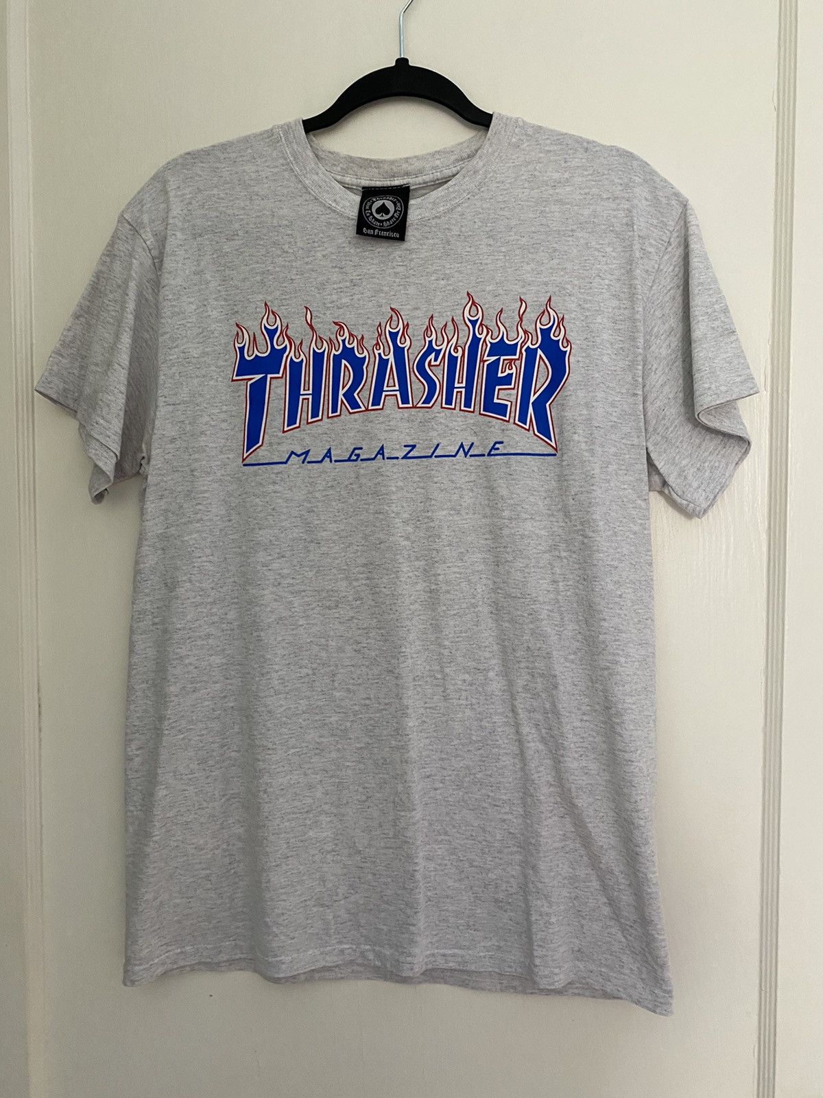 Thrasher V RARE DEADSTOCK thrasher blue flame logo tee | Grailed
