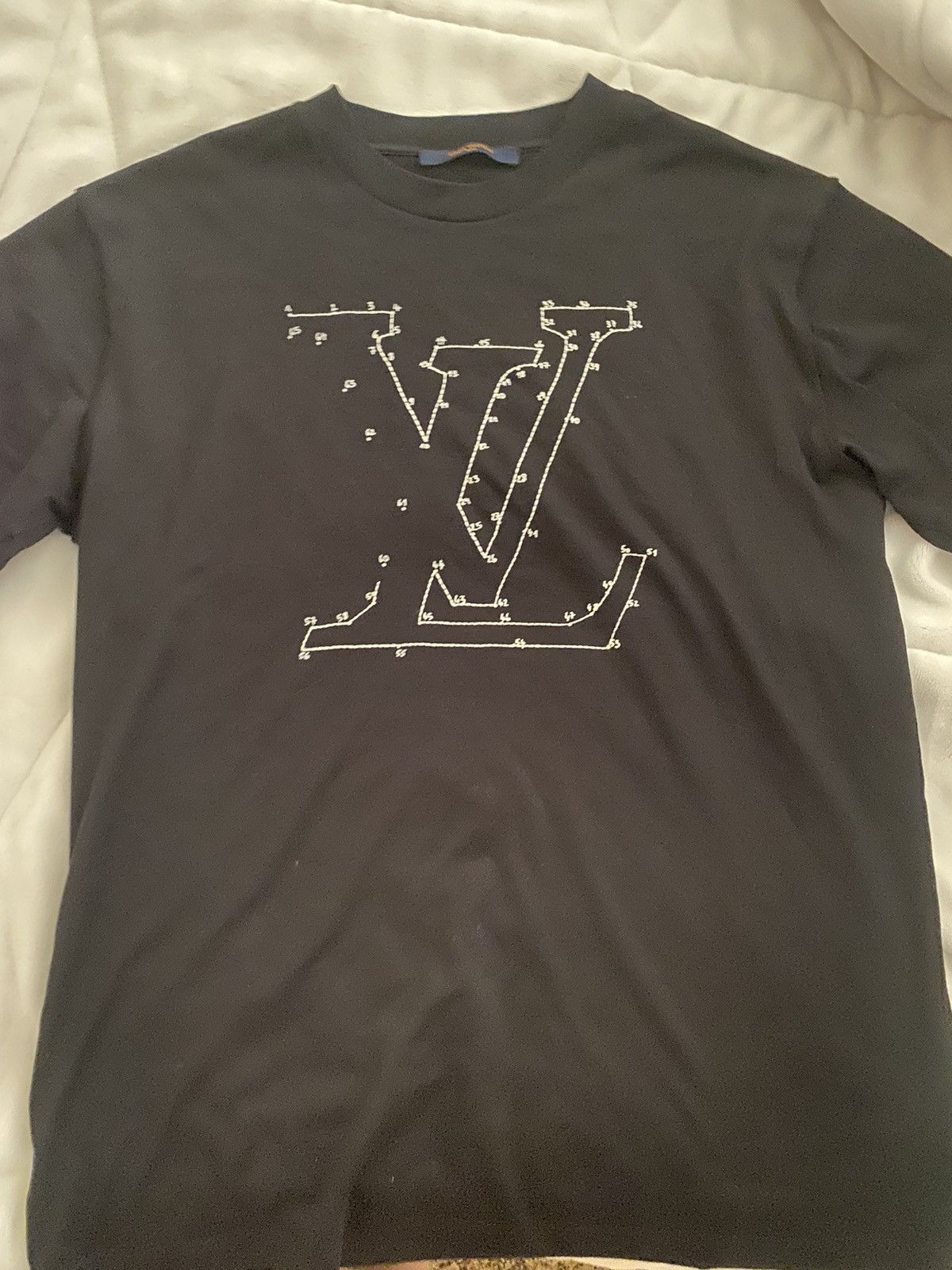 Louis Vuitton LV Stitch Print and Embroidered T-Shirt | Grailed