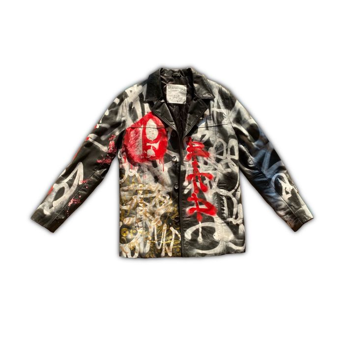 Custom Custom leather jacket "TRASH" | Grailed