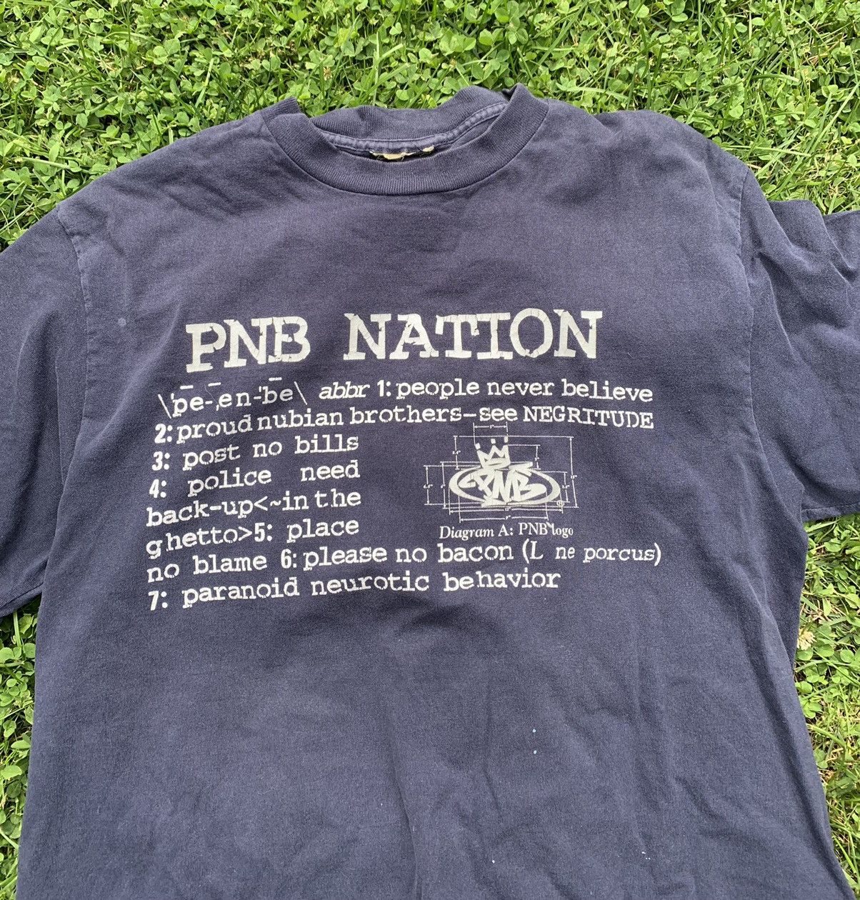 Streetwear × Vintage 90s PNB Nation Faded Navy T-Shirt | Grailed