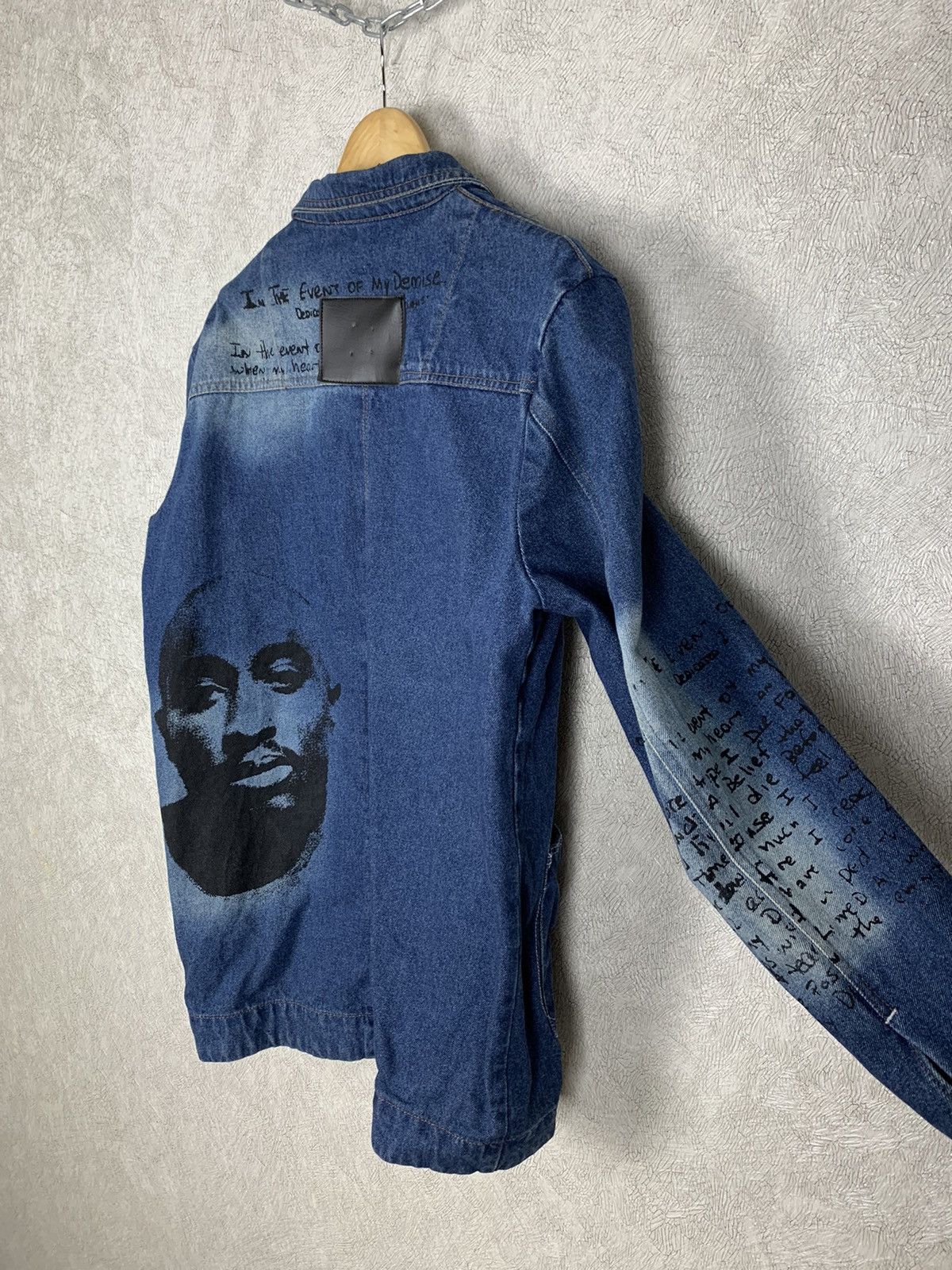 Denim Jacket × Makaveli × Vintage 💥RARE! MAKAVELI TUPAC SHAKUR BIG FACE ...