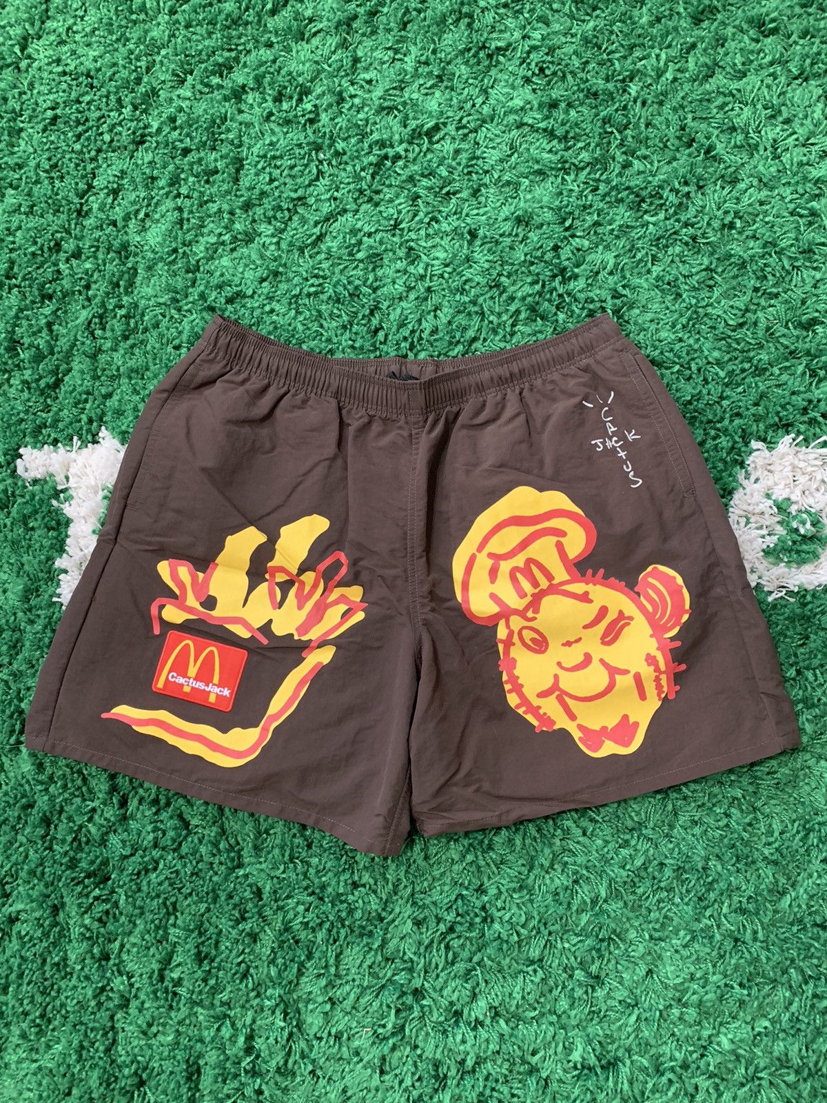 Travis Scott Travis Scott Illustration Shorts II Brown Large McDonalds ...