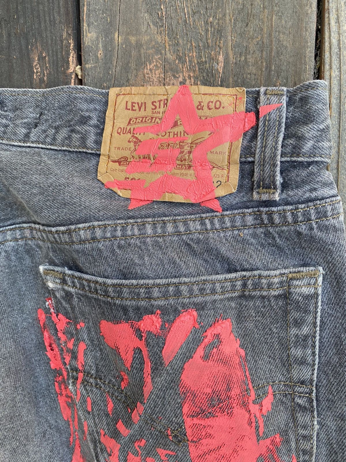 Levi's *RARE* Spider Worldwide x Levi’s P*NK Painted 501 Jeans | Grailed