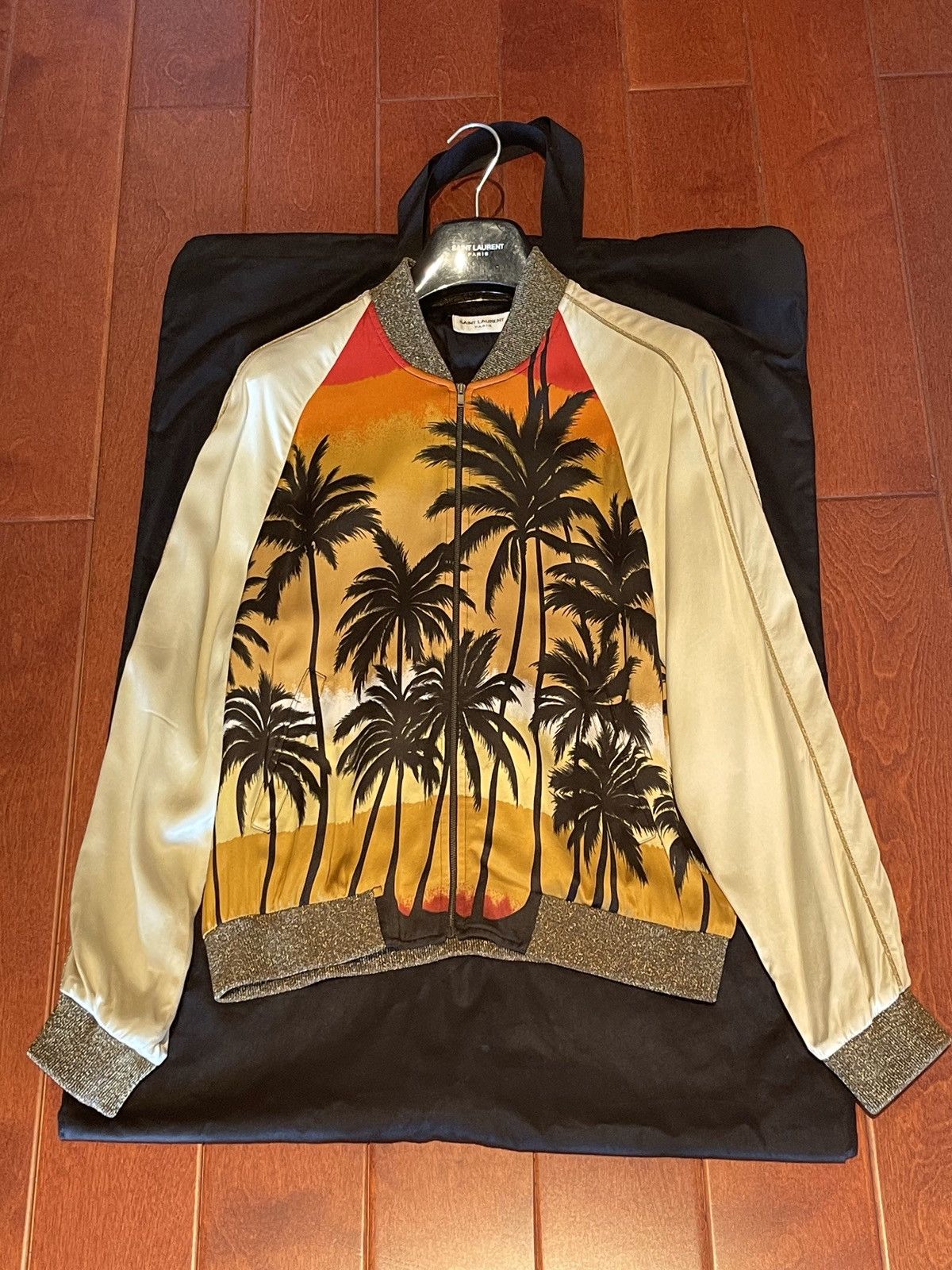 Saint Laurent Paris SS16 Palm tree Bomber Jacket Made in Italy100 ...