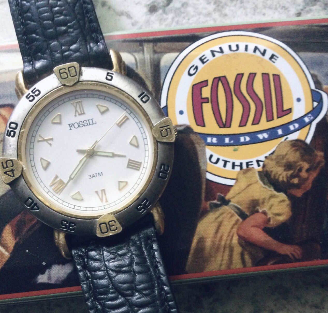 1990x Clothing × Fossil × Vintage RARE 1991 DIVER FOSSIL WATCH FS-9837 ...