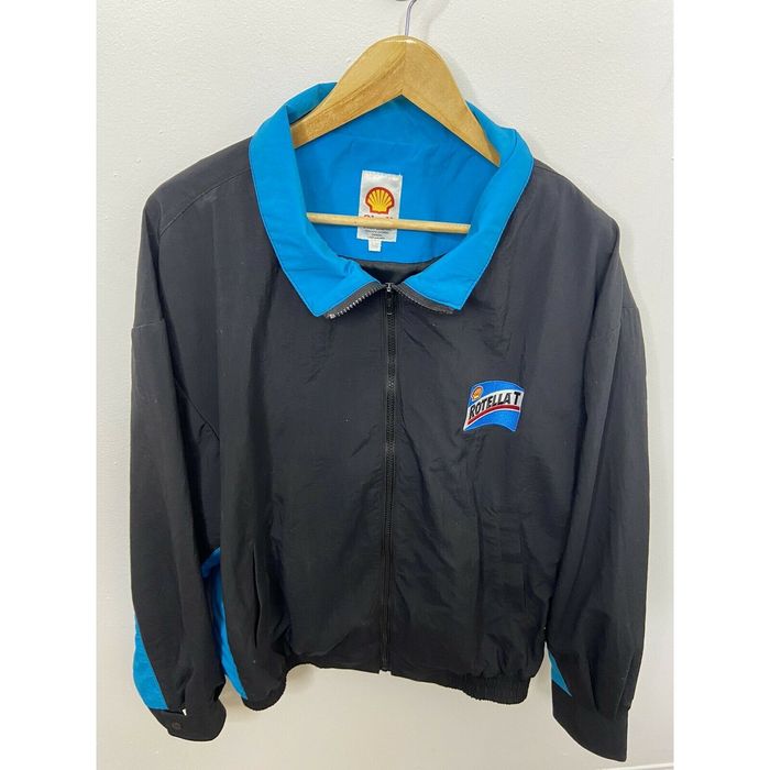 Vintage Shell Rotella T Patch Embroidered Large Bomber Lined Jacket ...