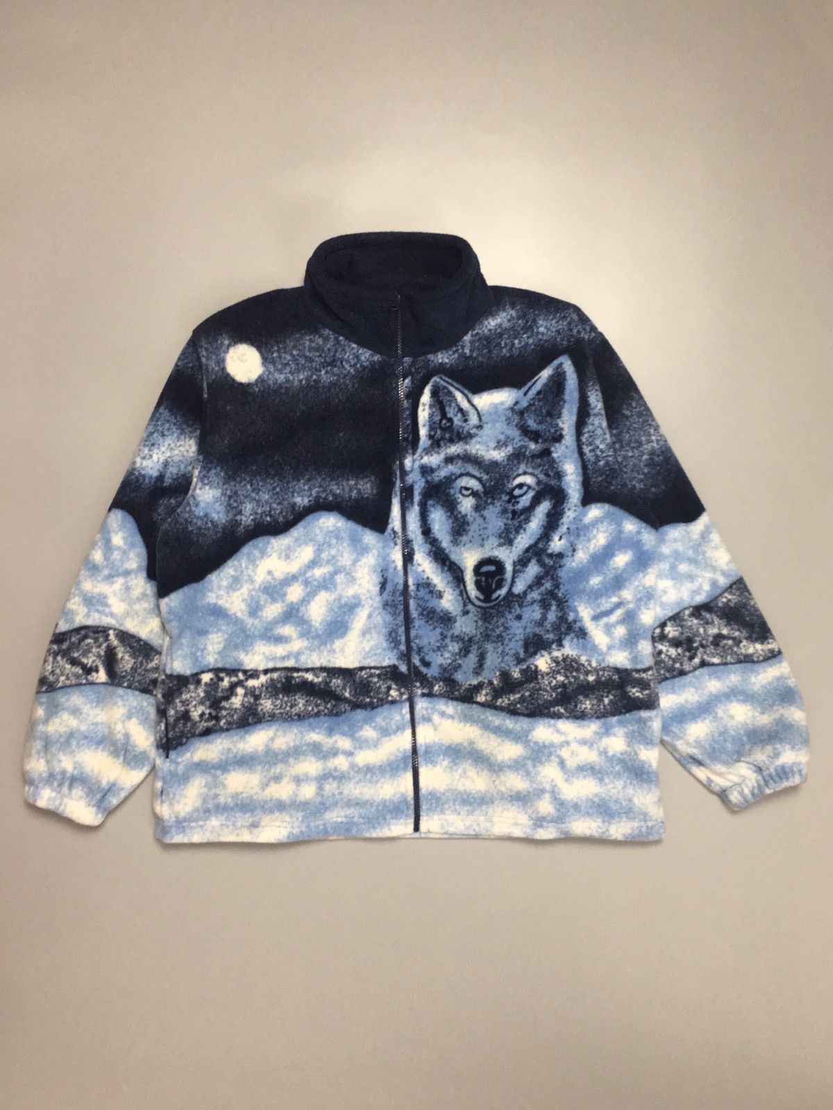 Outdoor Life Vintage Wolf all over print Animal fleece jacket | Grailed