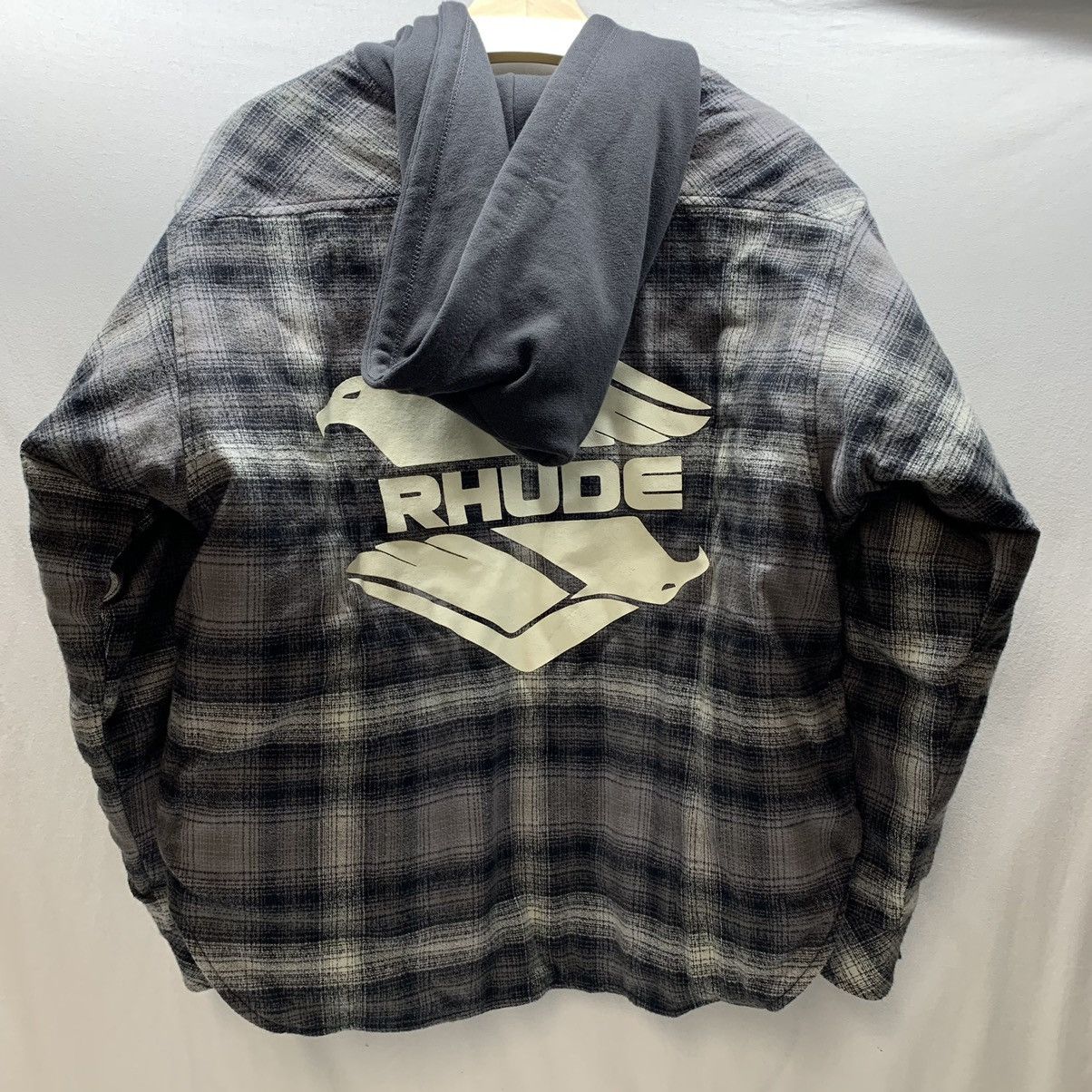 Rhude BRAND NEW RHUDE SHADOW PLAID PUFFER FLANNEL JACKET LOGO | Grailed