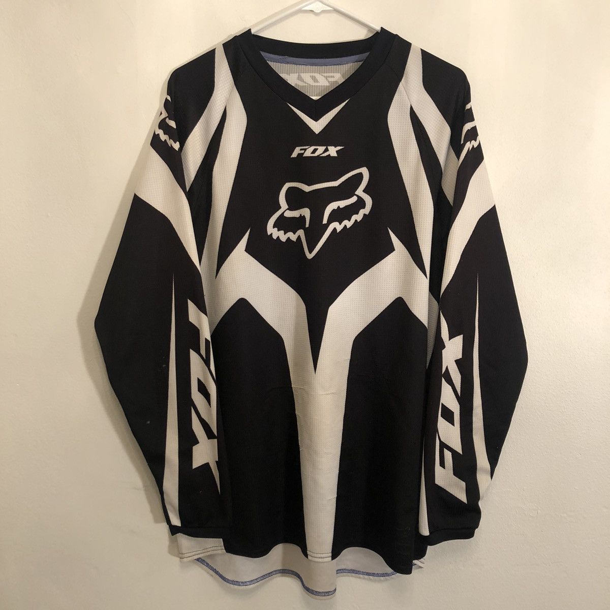 Fox Racing × Vintage Vintage Fox Racing Motocross Jersey Black White ...