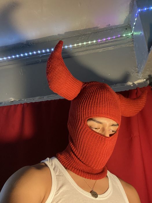 Custom Custom devil horns ski mask | Grailed
