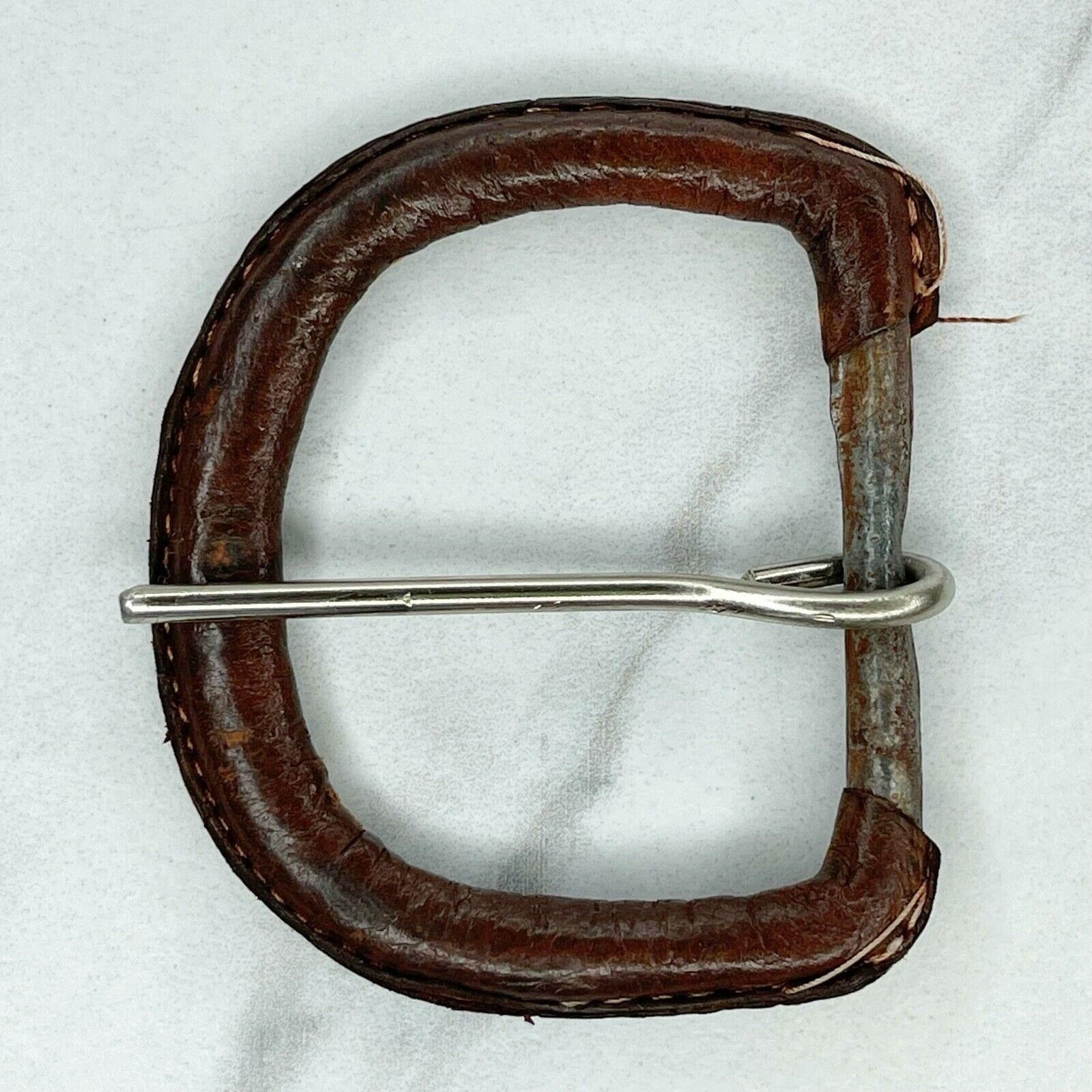 Vintage Vintage Brown Leather Wrapped Belt Buckle | Grailed