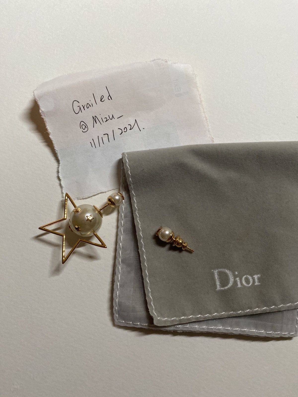 Dior Christian Dior Tribales Pearl Gold Star Earrings | Grailed