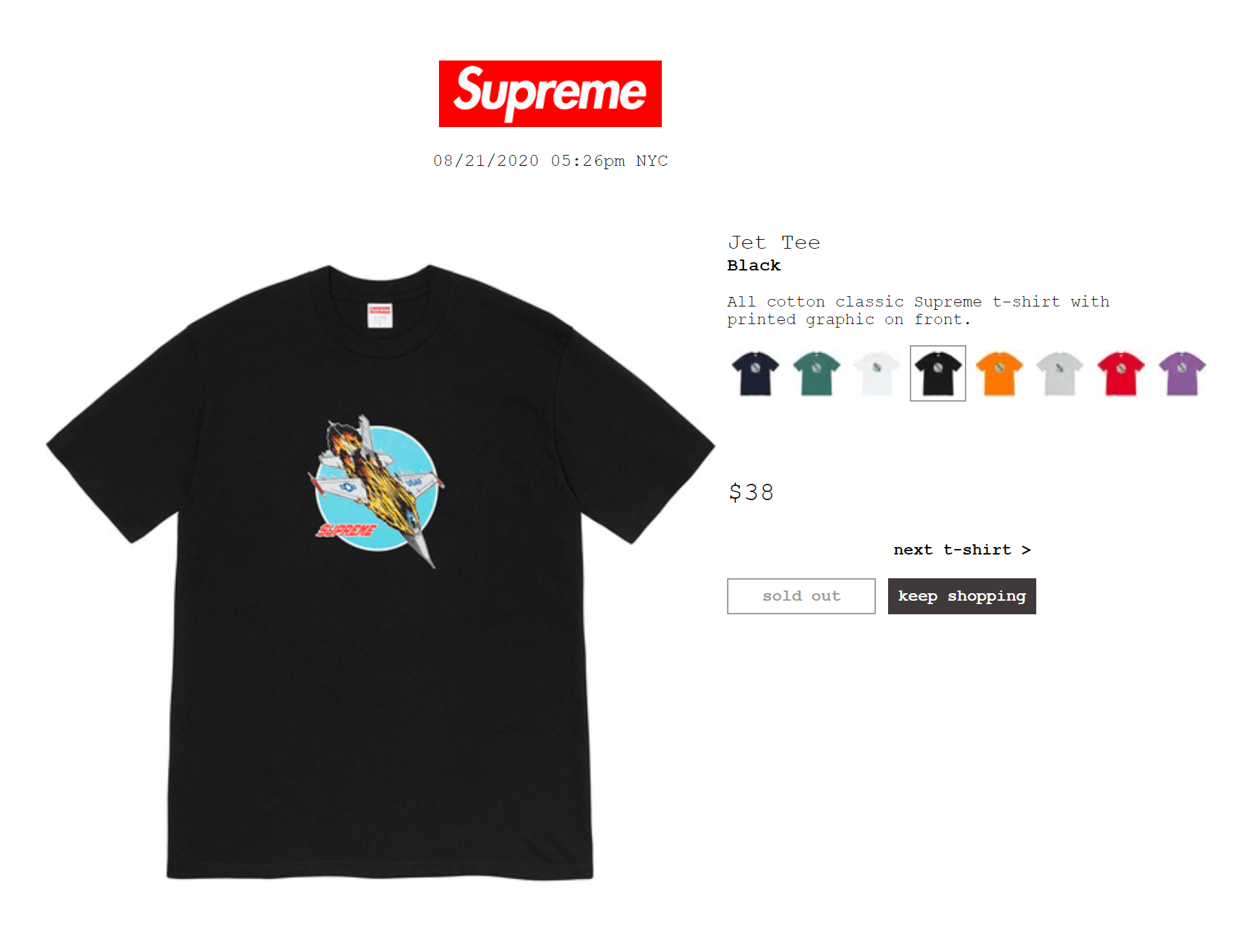 Supreme Jet Tee | Grailed