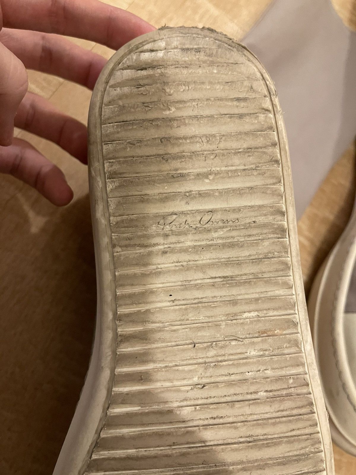 Rick Owens Mainline Leather Sock Ramones Sneakers Grey Dust | Grailed