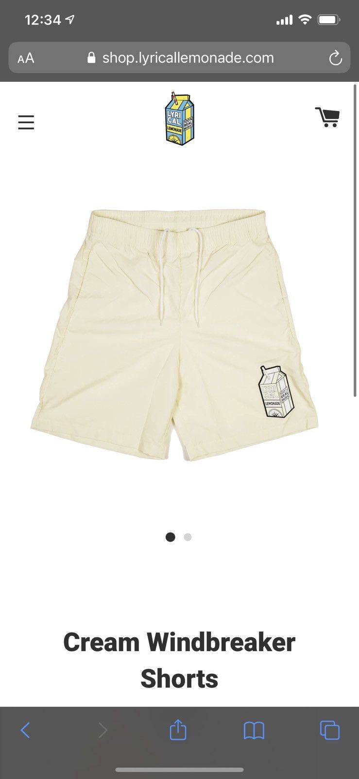 Lyrical Lemonade NEW Lyrical Lemonade Cream Windbreaker Shorts - L ...