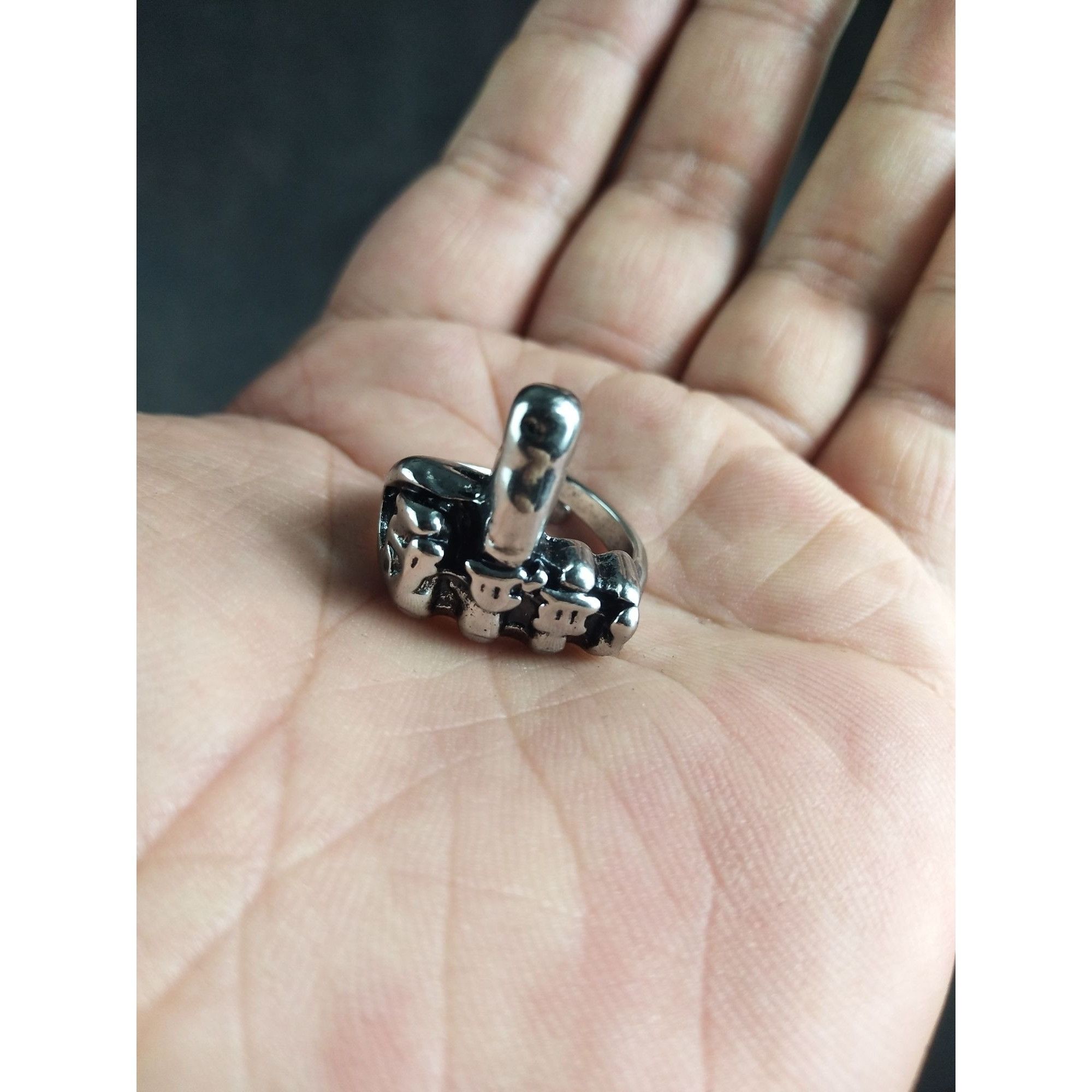 Jewelry × Vintage Silver Middle Finger Punk Vintage Ring | Grailed