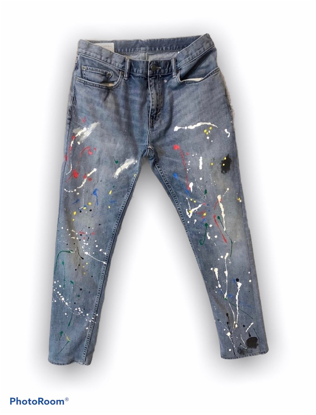 Other custom paint splattered jeans inspired by number nine | Grailed