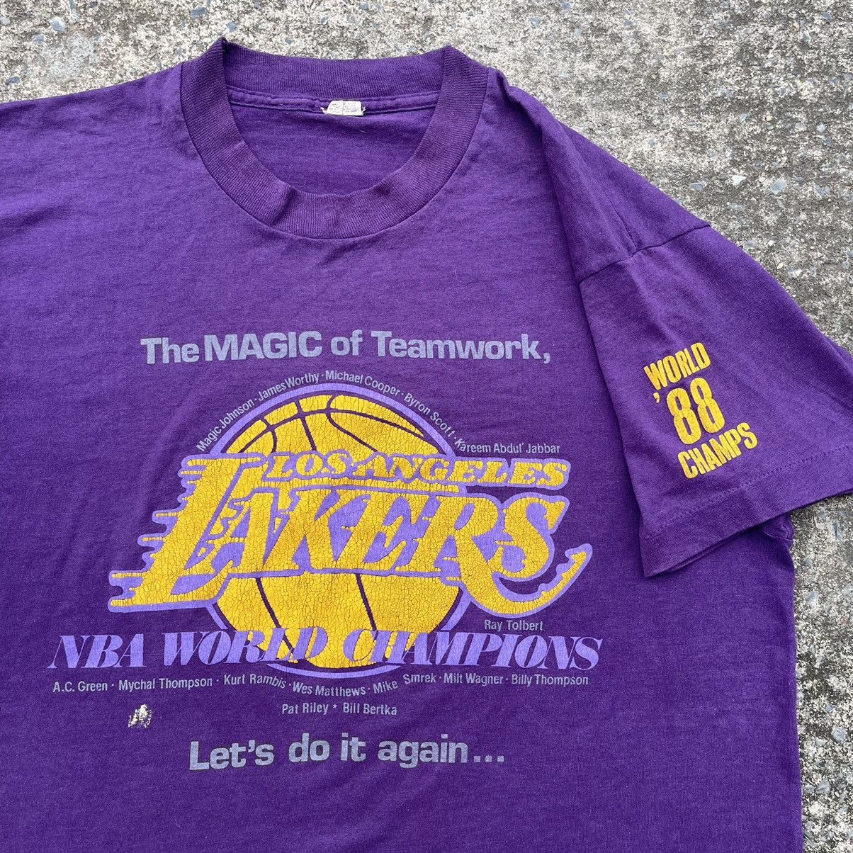 Vintage Vintage NBA 80’s Los Angeles LAKERS NBA WORLD CHAMPIONS 88 ...