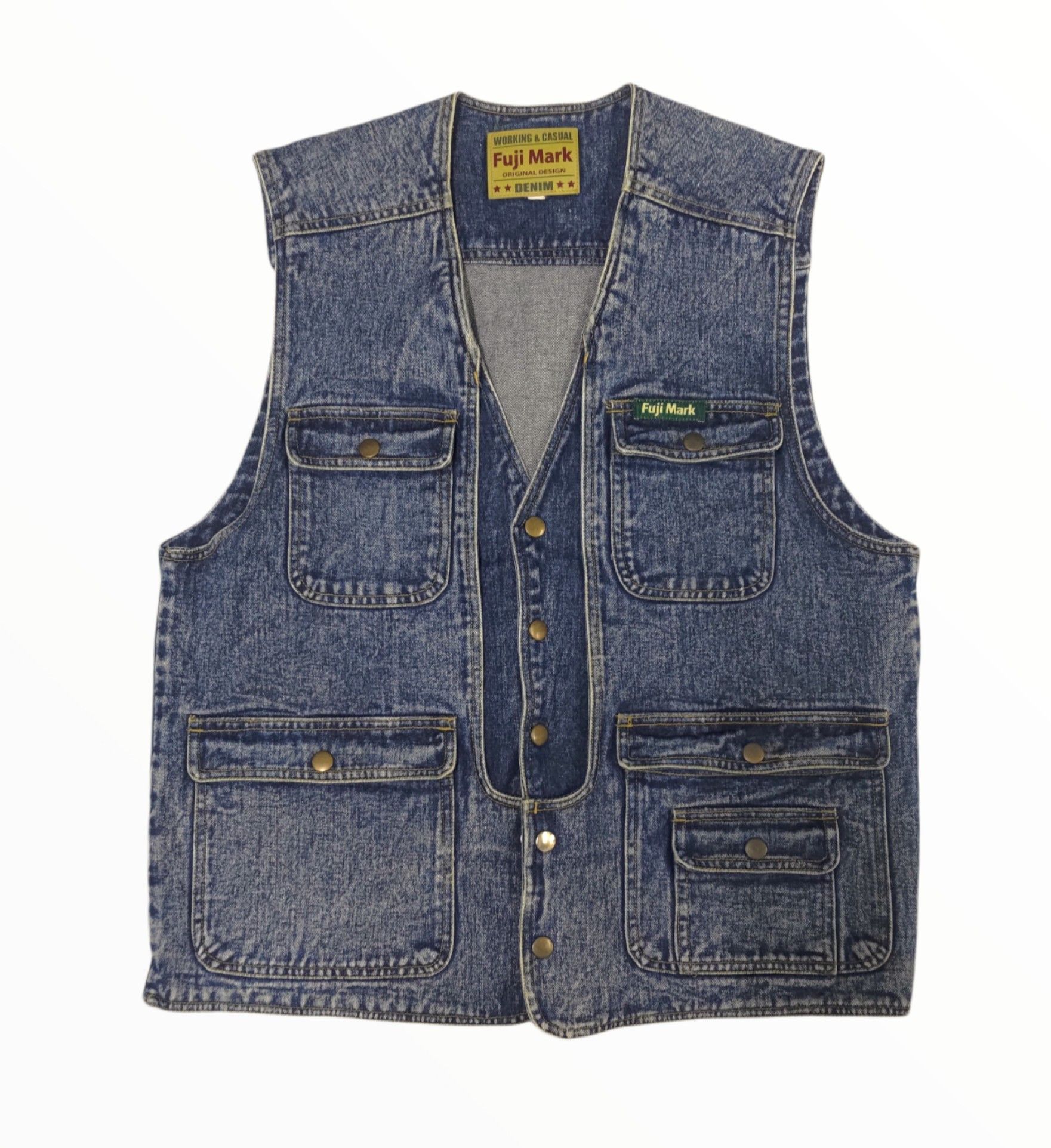 Japanese Brand 🔥Fuji Mark Denim Vests | Grailed