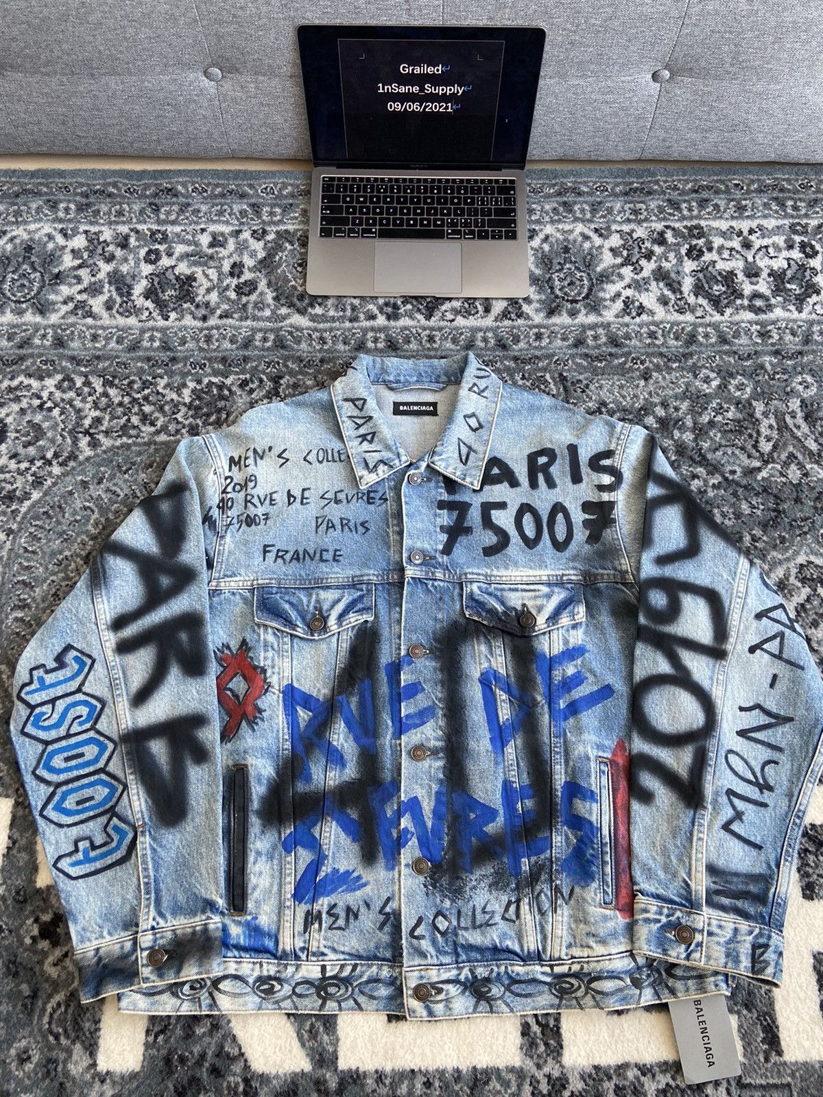 Balenciaga Graffiti Big Fit Denim Jacket | Grailed