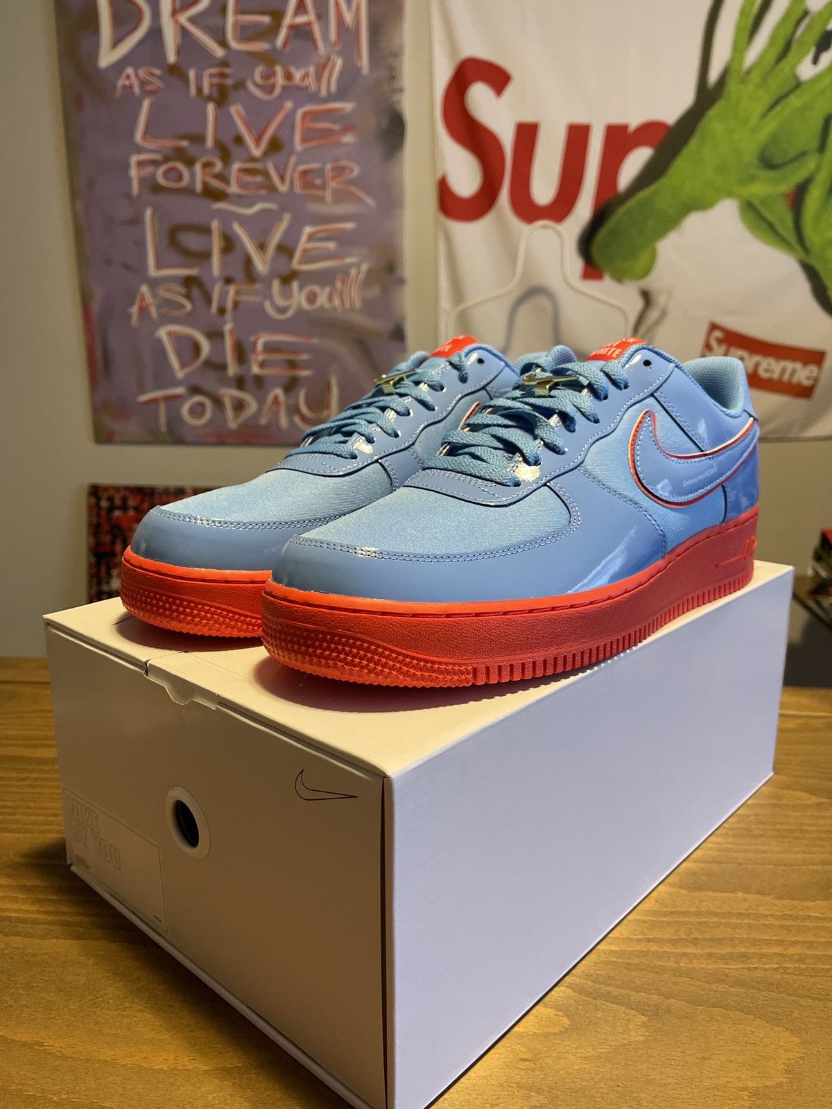 Nike Nike AF1 “Nike By You” University Blue/Red | Grailed