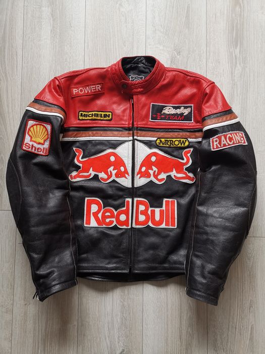 Vintage RED BULL Racing Leather Jacket | Grailed