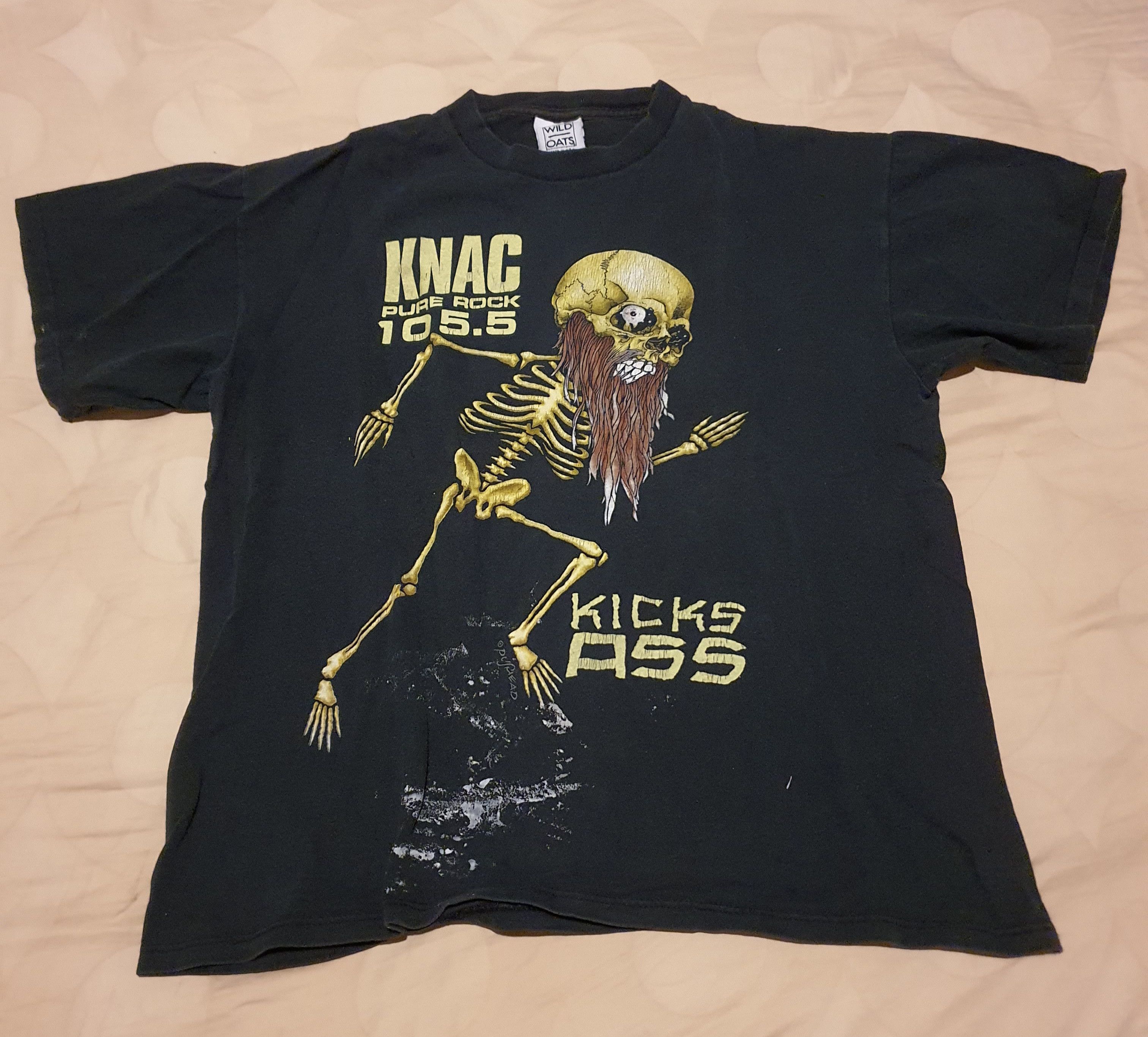 Vintage Vintage KNAC radio Tee Made in Usa paint splatter | Grailed