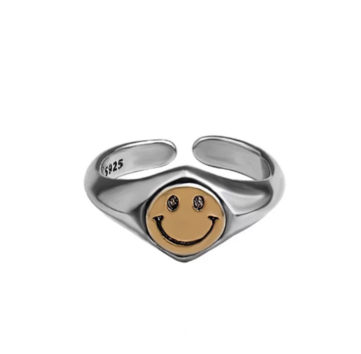 Vintage .925 Sterling Silver Smiley Face Ring (Adjustable) | Grailed