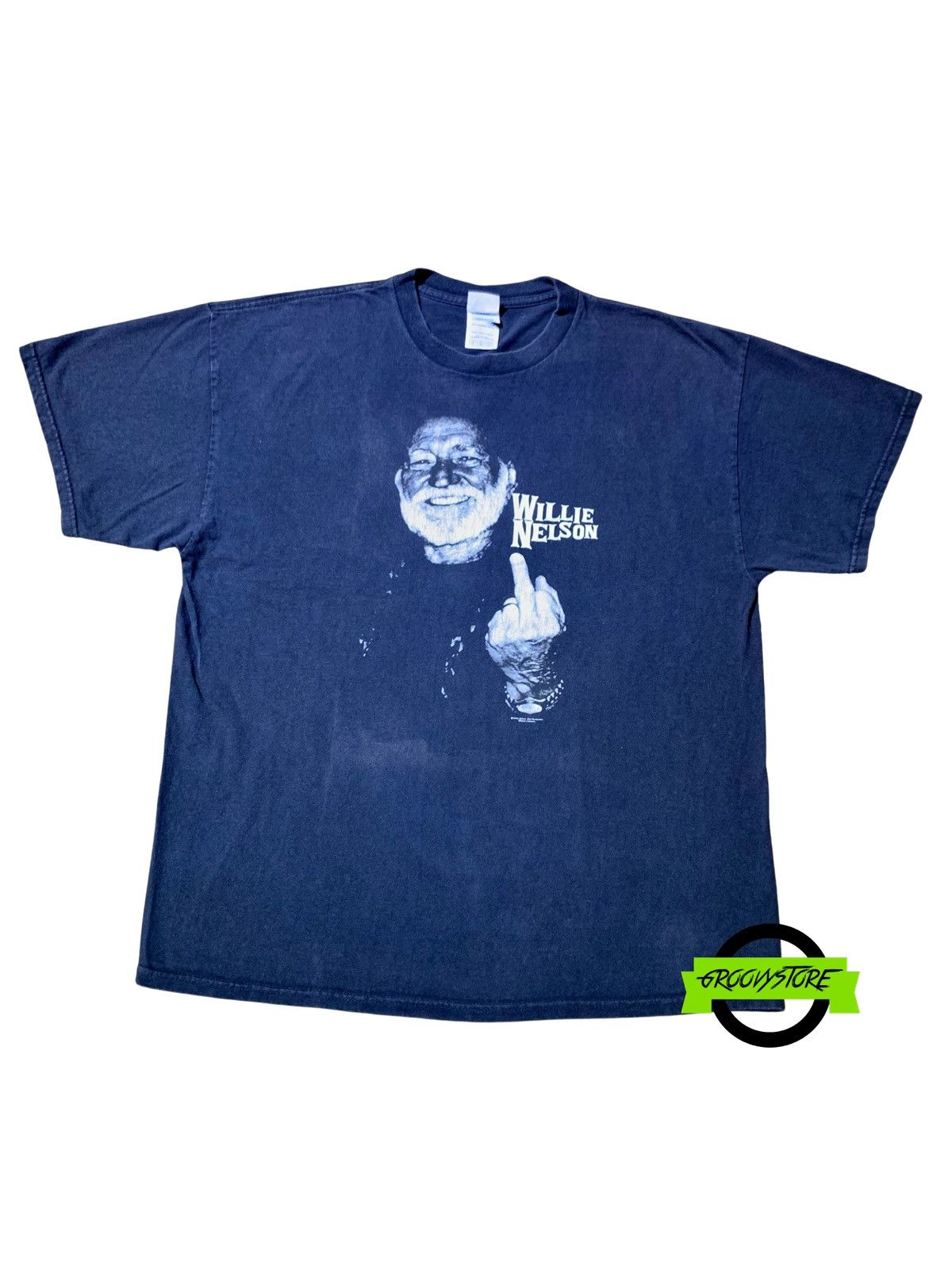 Band Tees × Delta × Vintage Willie Nelson Middle Finger Band Tee | Grailed