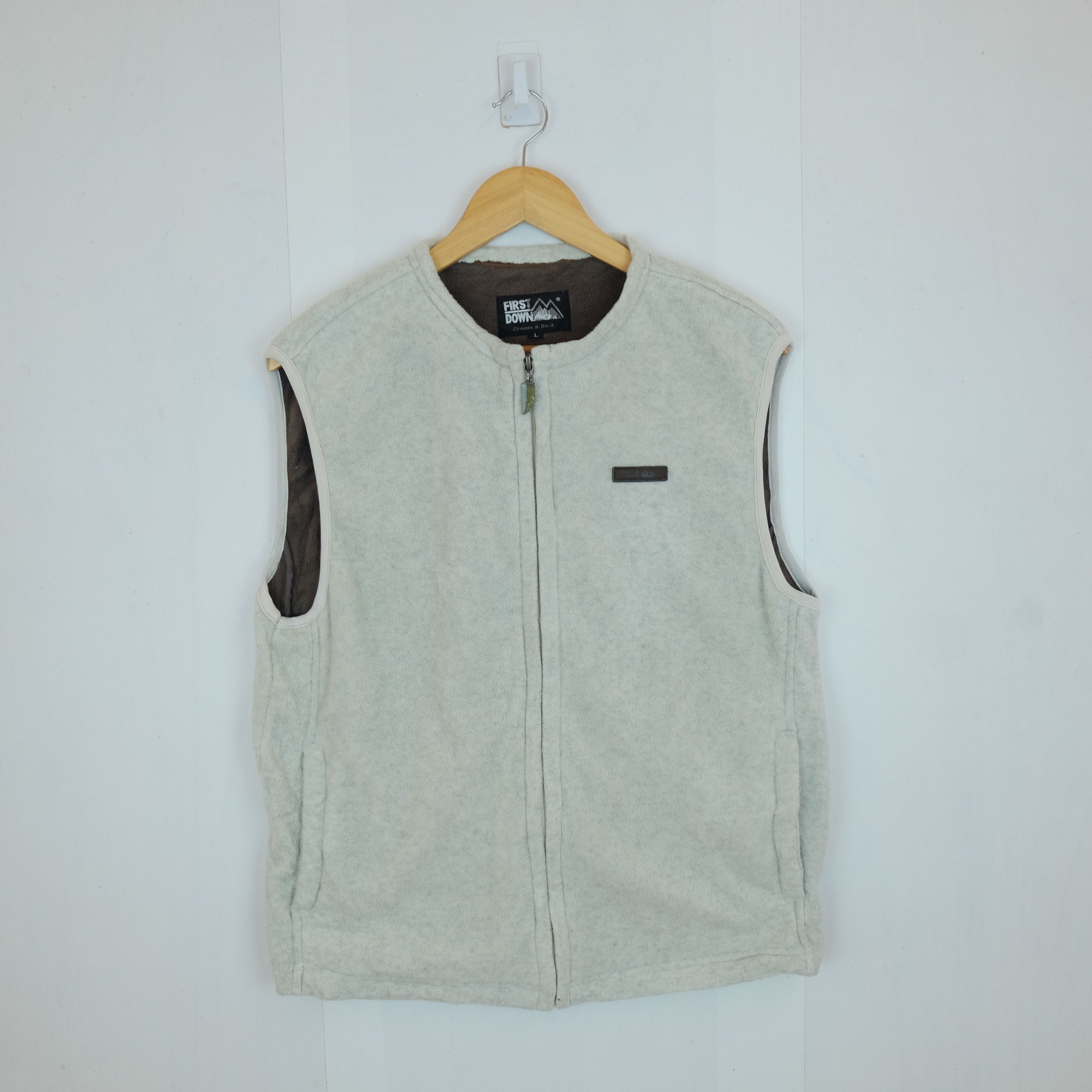 Japanese Brand FIRST DOWN Fleece Vest Jacket | Grailed