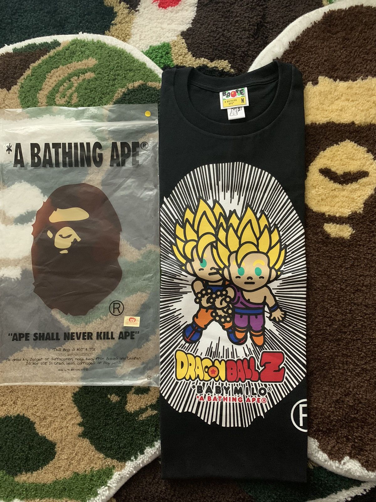 Bape Bape DBZ Goku Gohan Ape Head Tee. (Medium) | Grailed