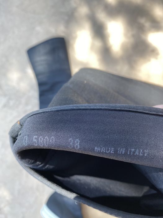 Rick Owens 38 WAXED THIGH HIGH SOCK RAMONES | Grailed