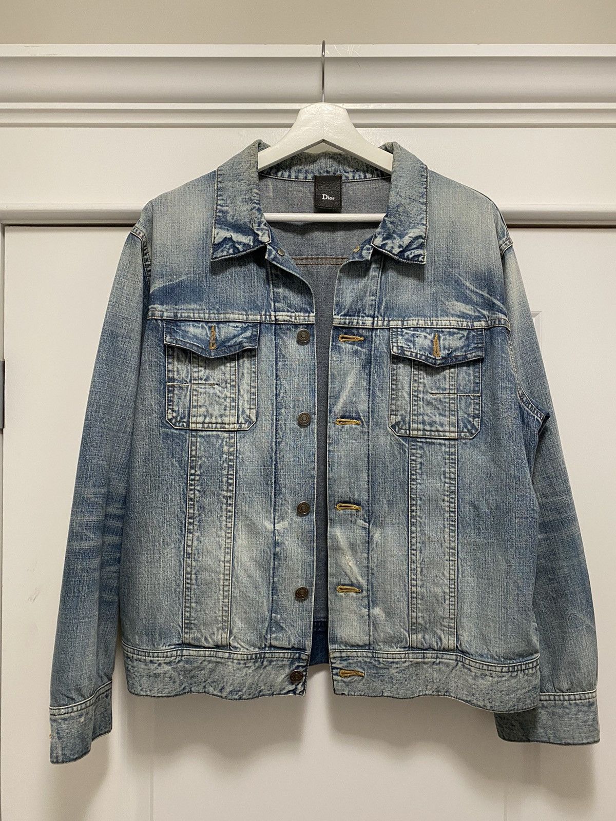 Dior DIOR HOMME SS04 Blue Acid Washed Shrunken Denim Jacket | Grailed