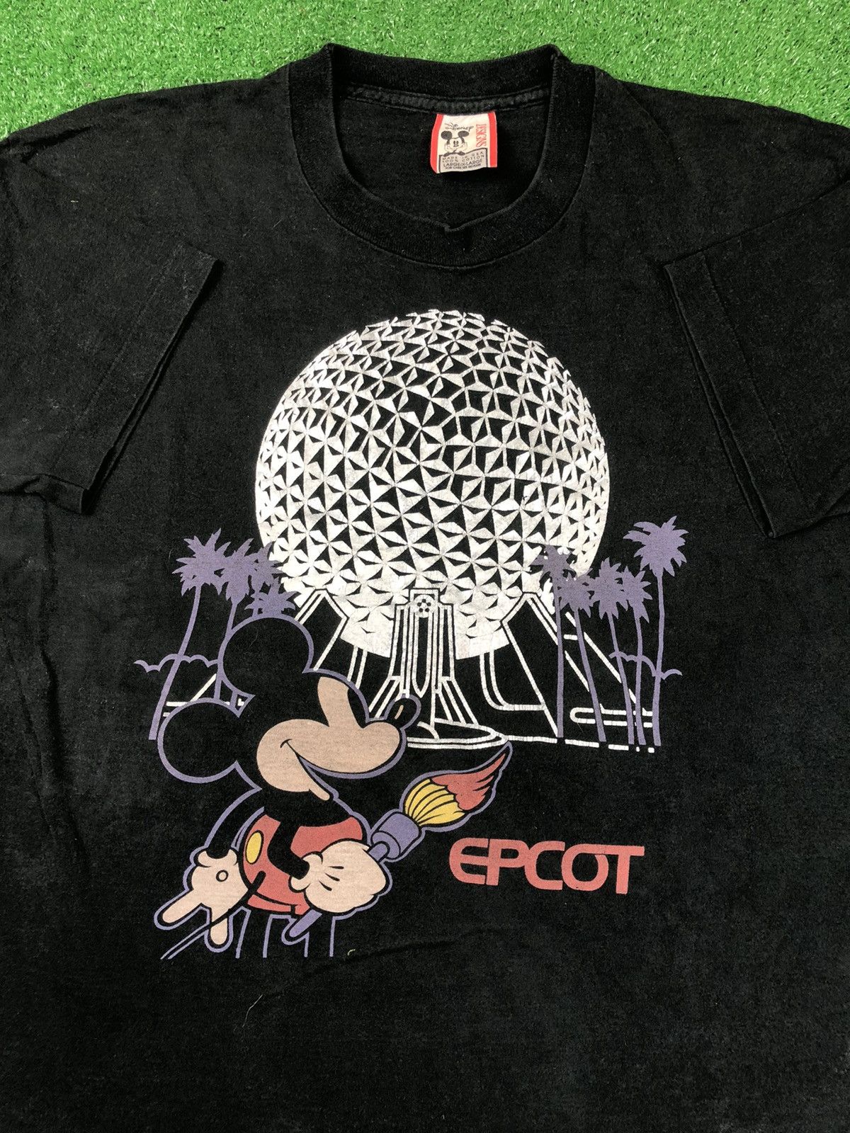 Disney × Vintage Vintage 90s Disney Epcot Shirt Mickey Mouse Black USA ...
