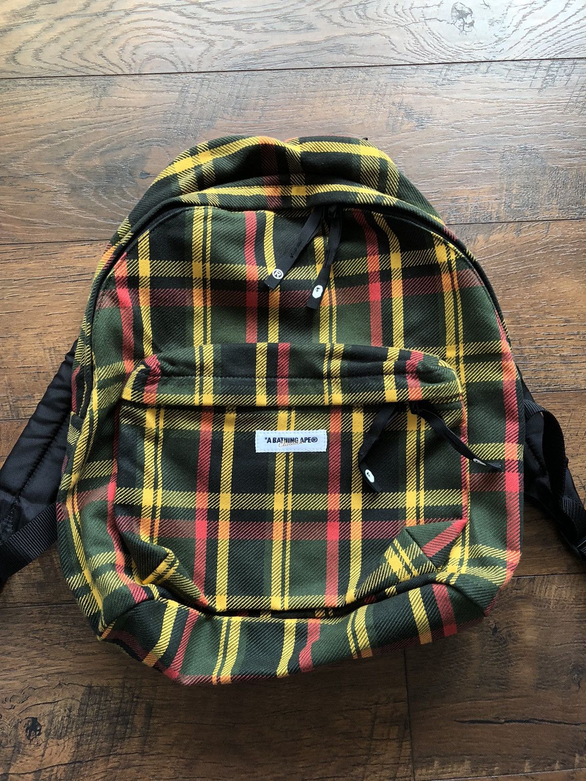 Bape Bape plaid backpack | Grailed