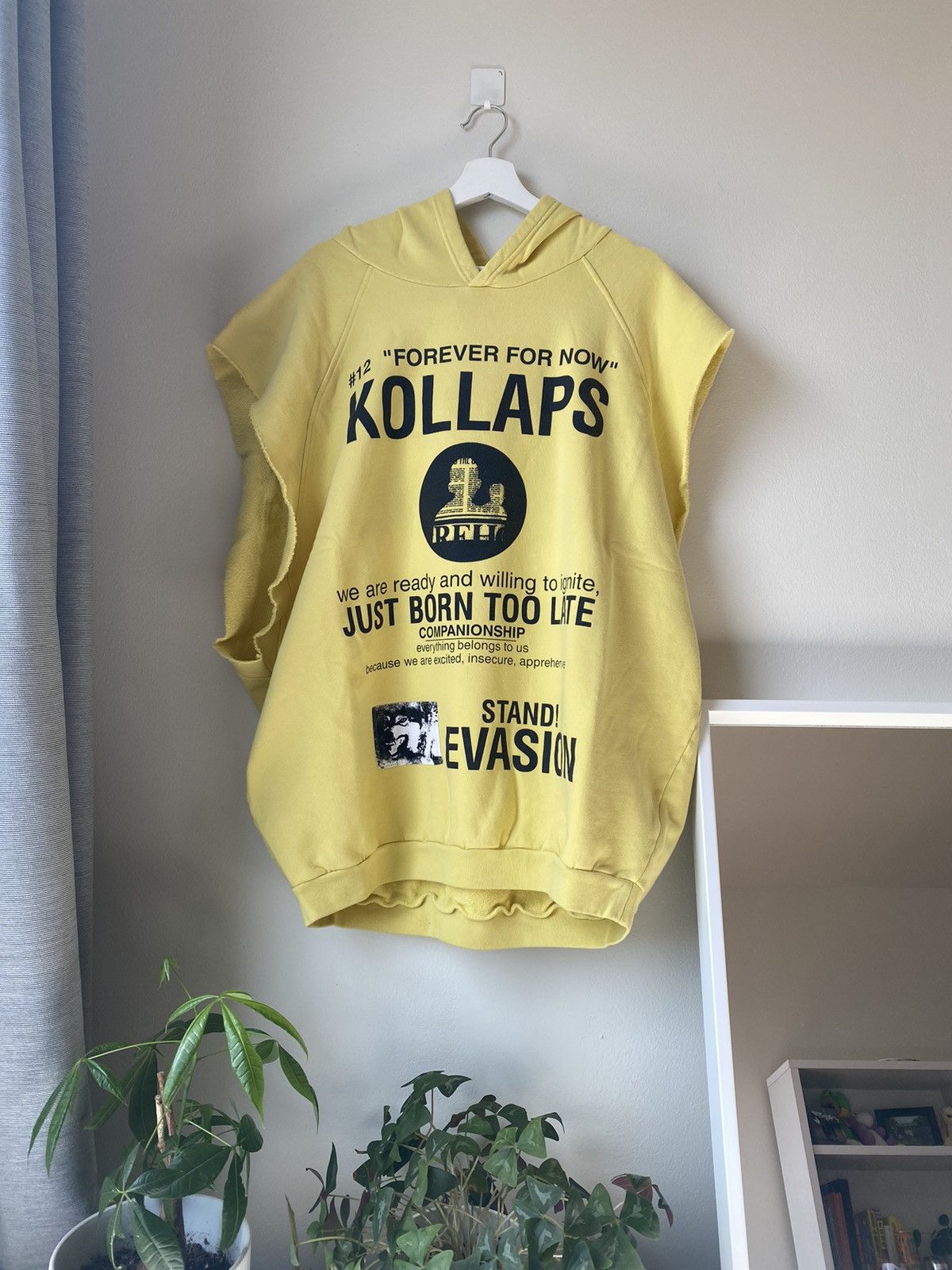 Raf Simons Raf Simons Kollaps Sleeveless Hoodie Yellow Archive Redux ...