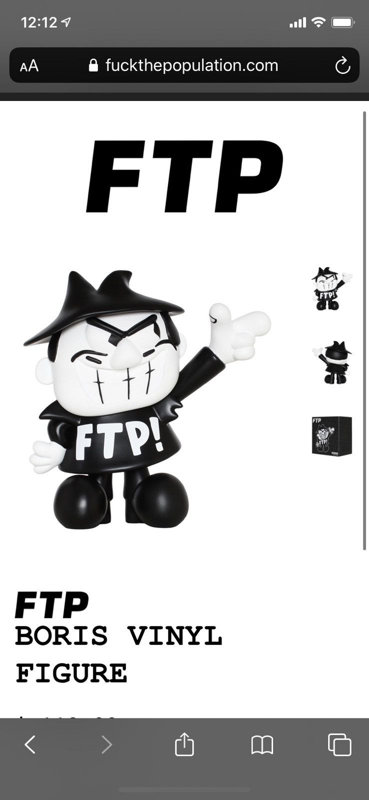 Fuck The Population FTP Boris Vinyl Figure | Grailed