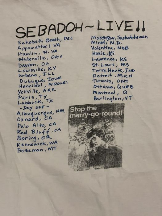 Vintage VINTAGE SEBADOH 90s TOUR SHIRT. DINOSAUR JR | Grailed