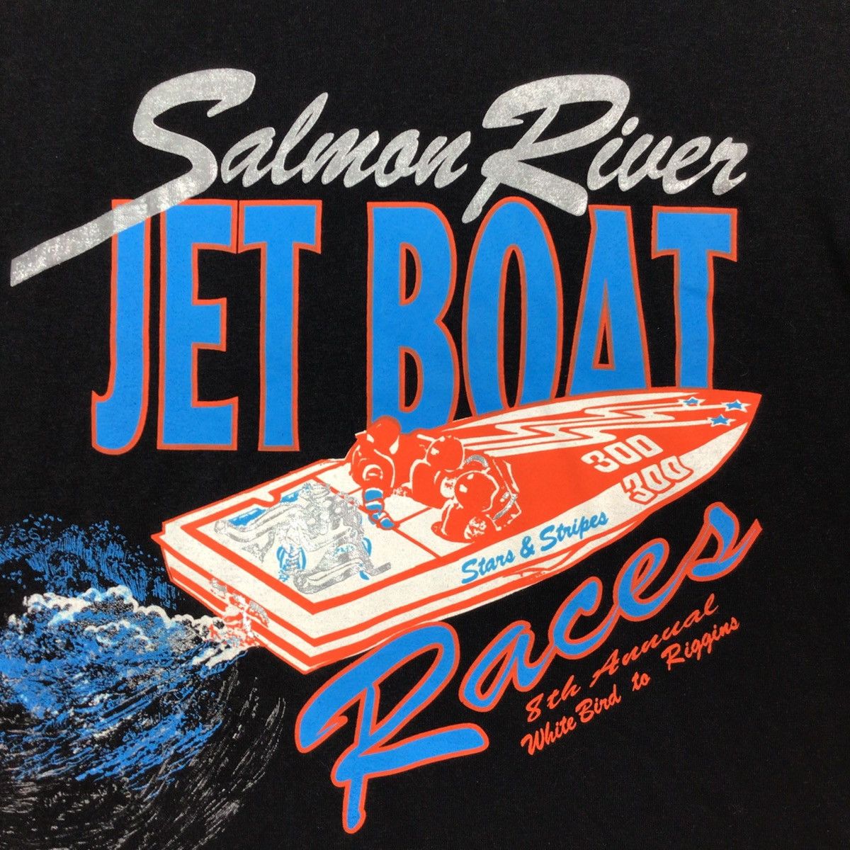 Hanes Vtg 1992 salmon river jet boat races single stitch T-shirt | Grailed