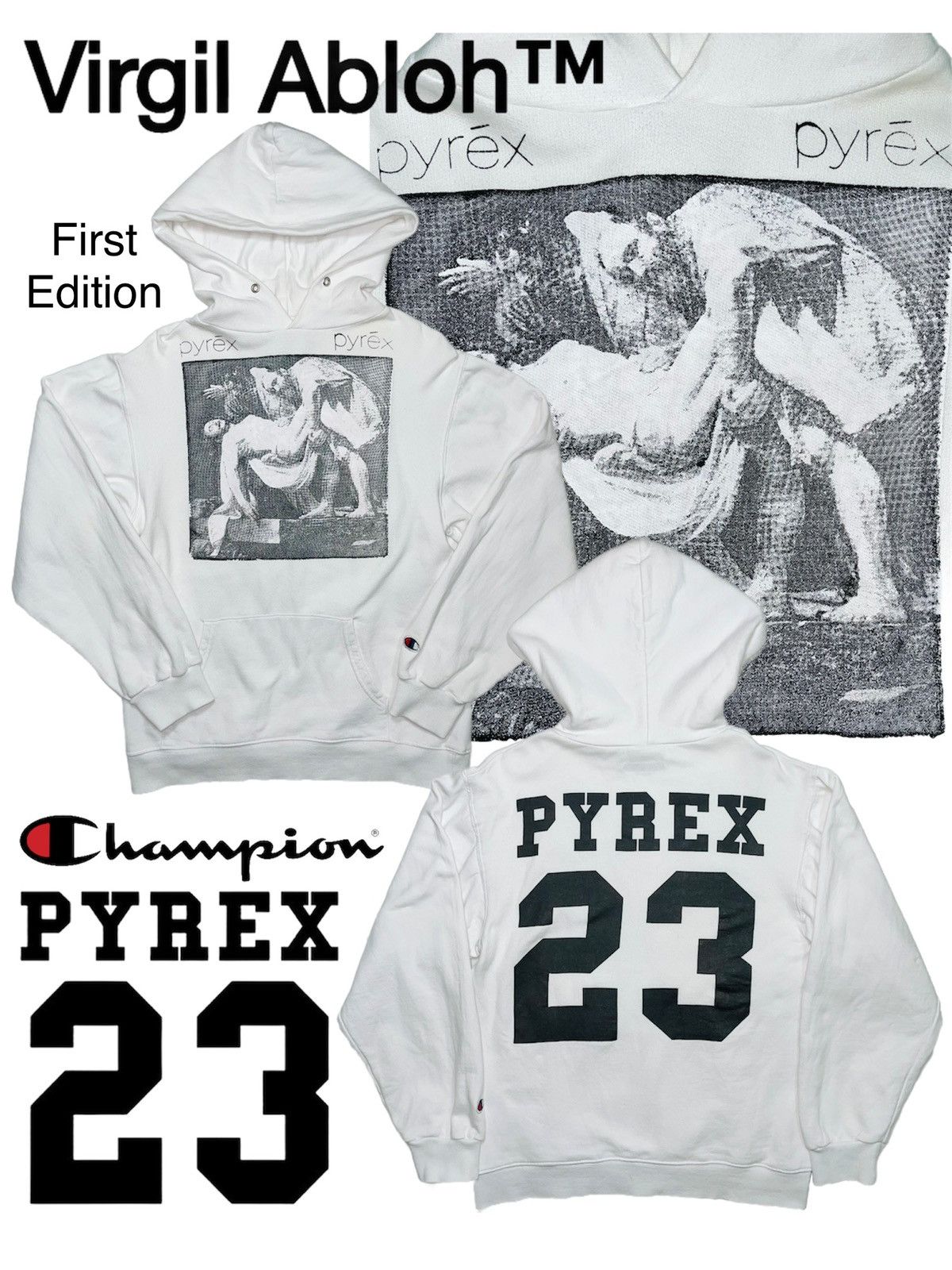 Pyrex Vision × Virgil Abloh Pyrex Champion season y2k og edition hoodie ...