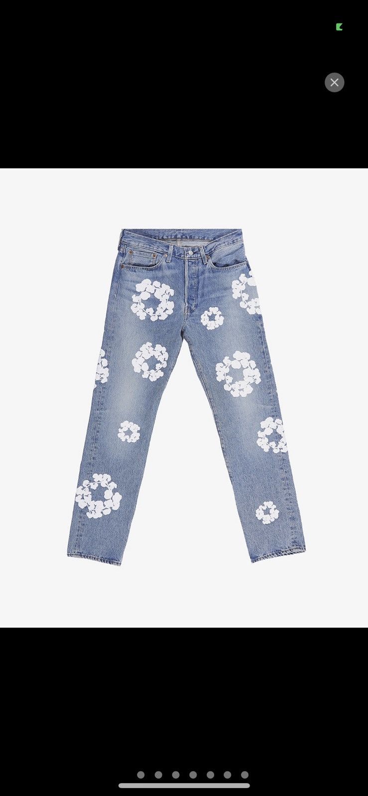 DENIM TEARS Denim tears chain stitched cotton wreath jeans light wash ...