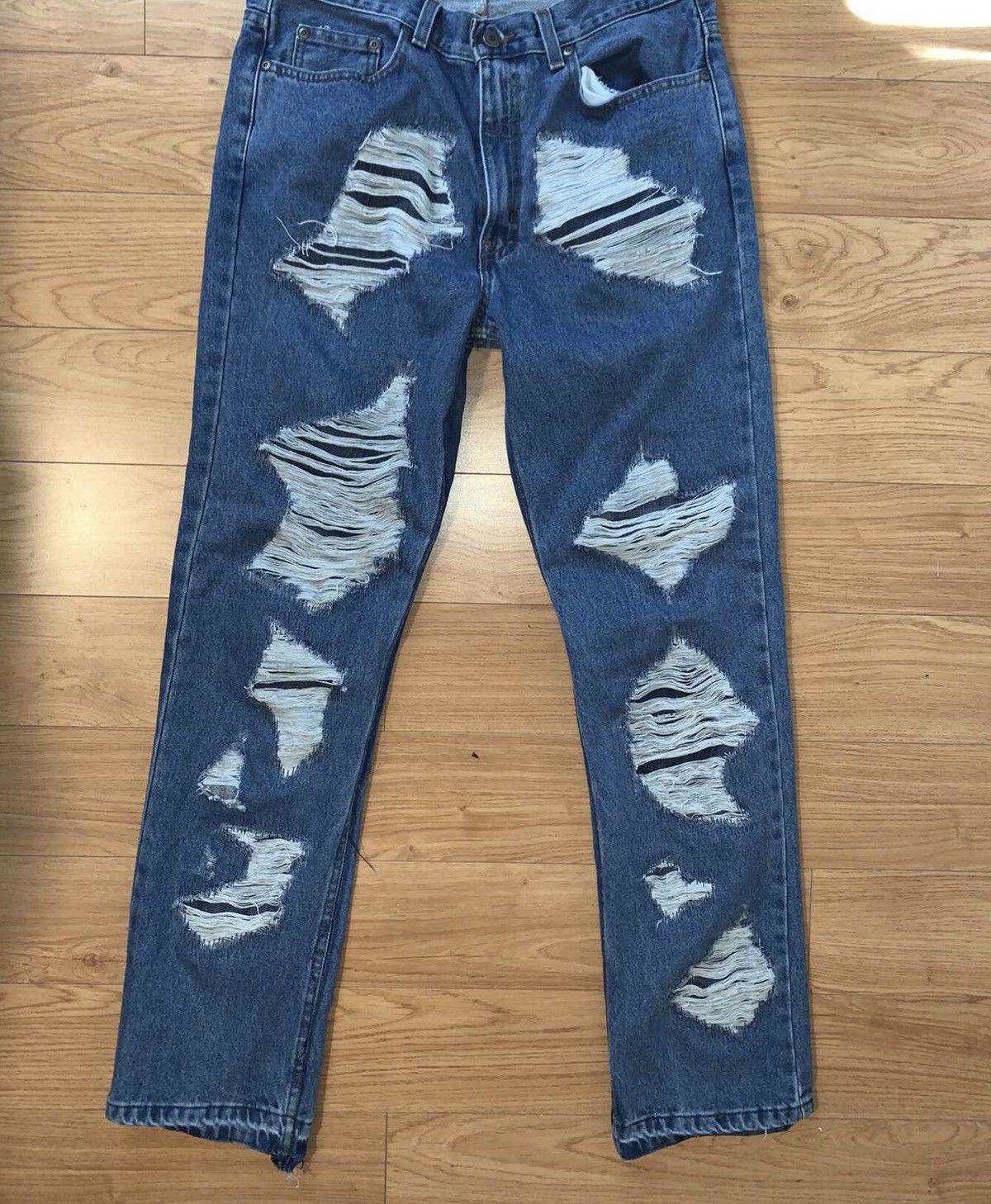 Custom Custom Vlone Inspired Scab Denim 32x32 | Grailed