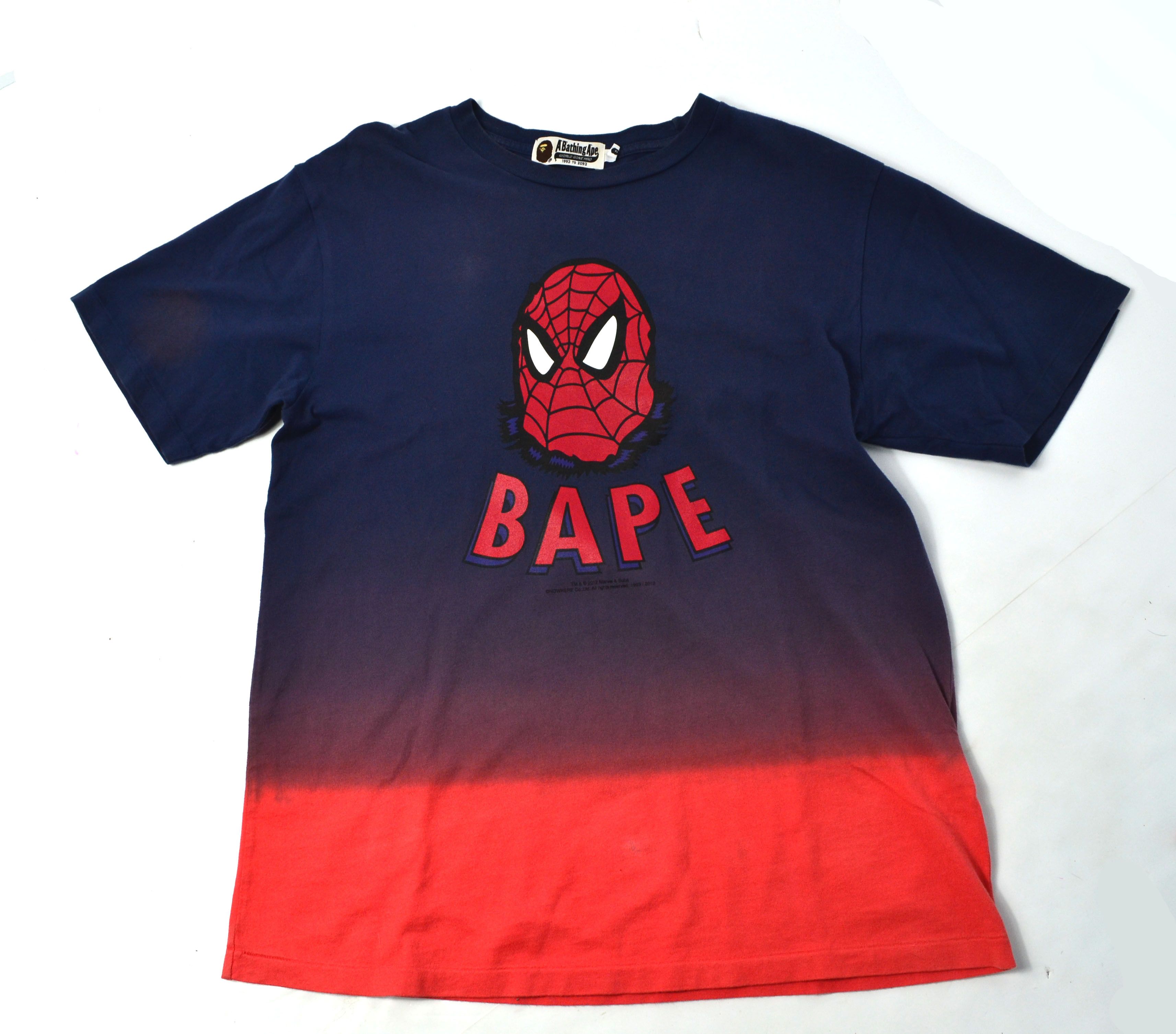 Bape × Marvel Comics BAPE x Marvel Comics Spiderman Gradation Tee | Grailed