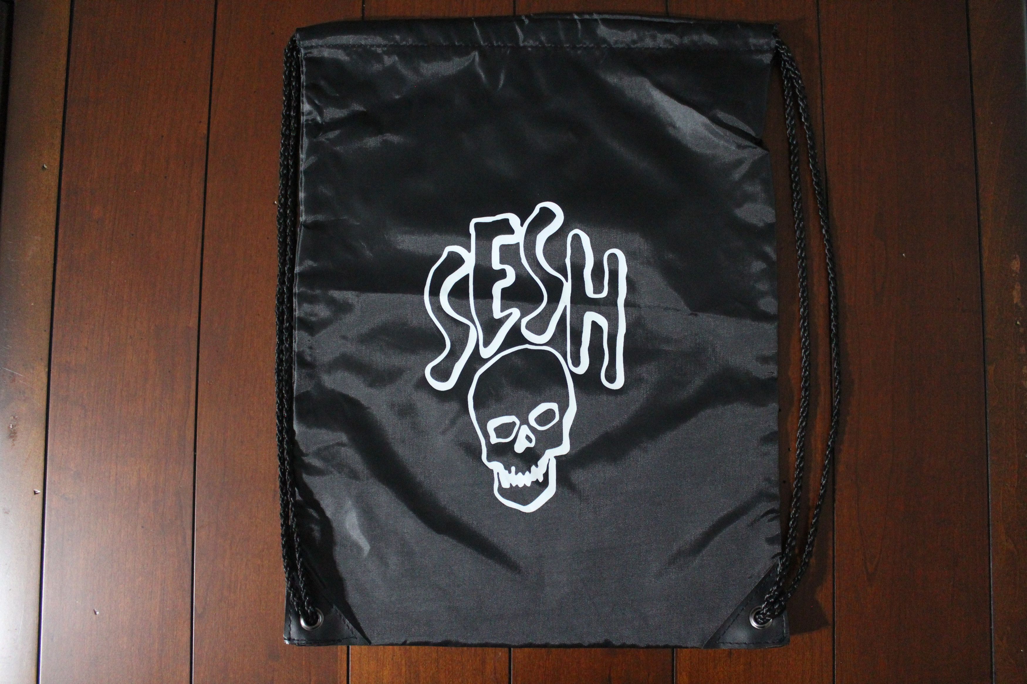 Team Sesh TeamSESH Black Drawstring Bag with Skull Logo | Grailed