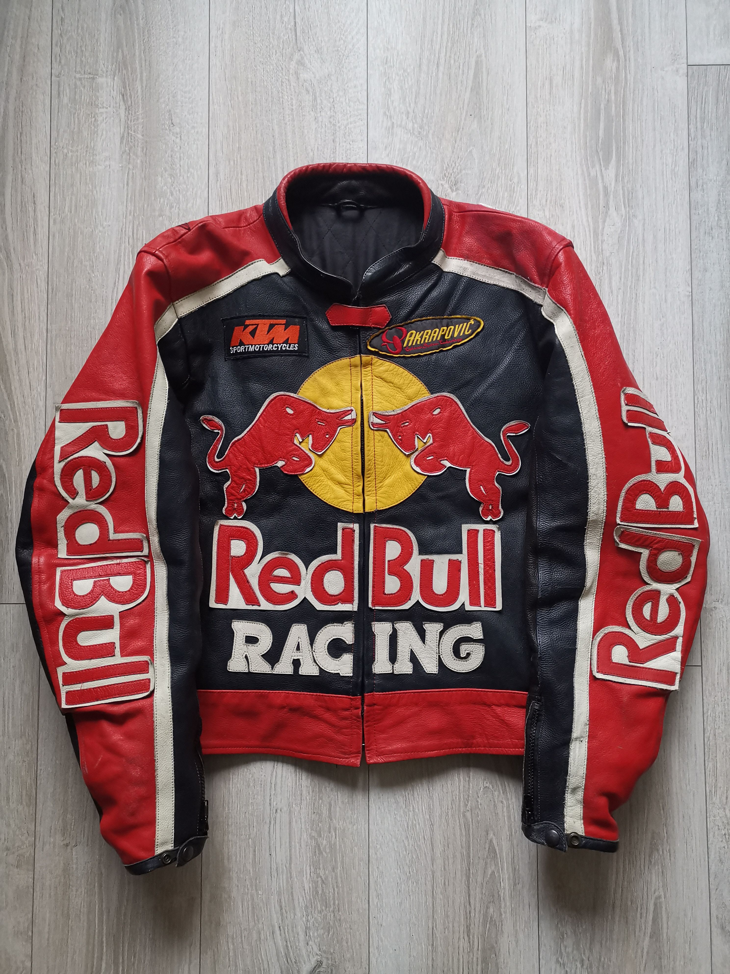 Vintage 🔥Vintage RED BULL racing leather jacket | Grailed