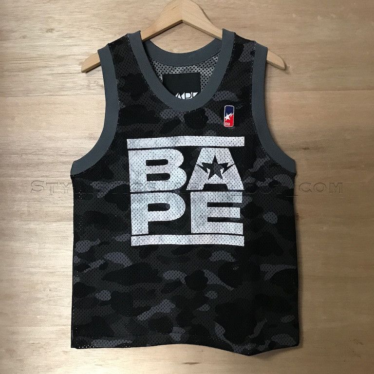 Bape A Bathing Ape Bape Camo Basketball Jersey Black S | Grailed