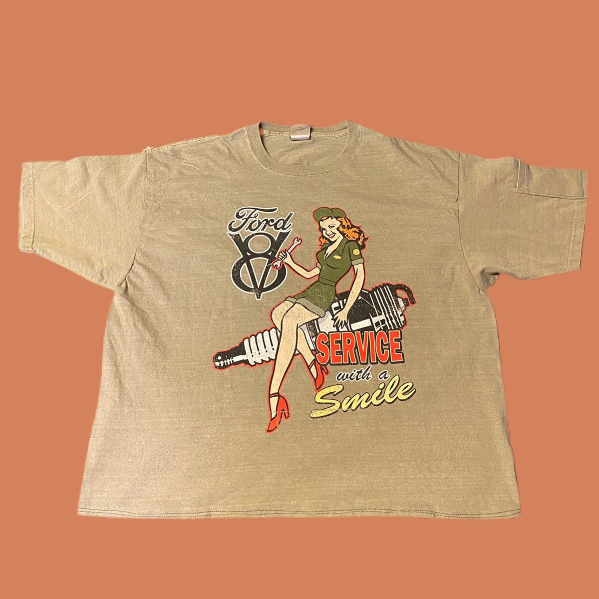 Ford × Vintage Vintage Ford Pin Up Girl Tee | Grailed