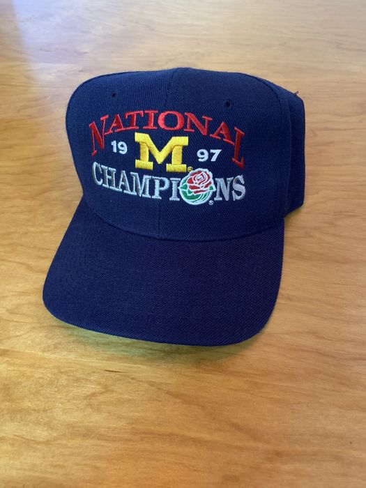 Vintage 1997 Michigan Football Snapback National Champions Rose Bowl ...