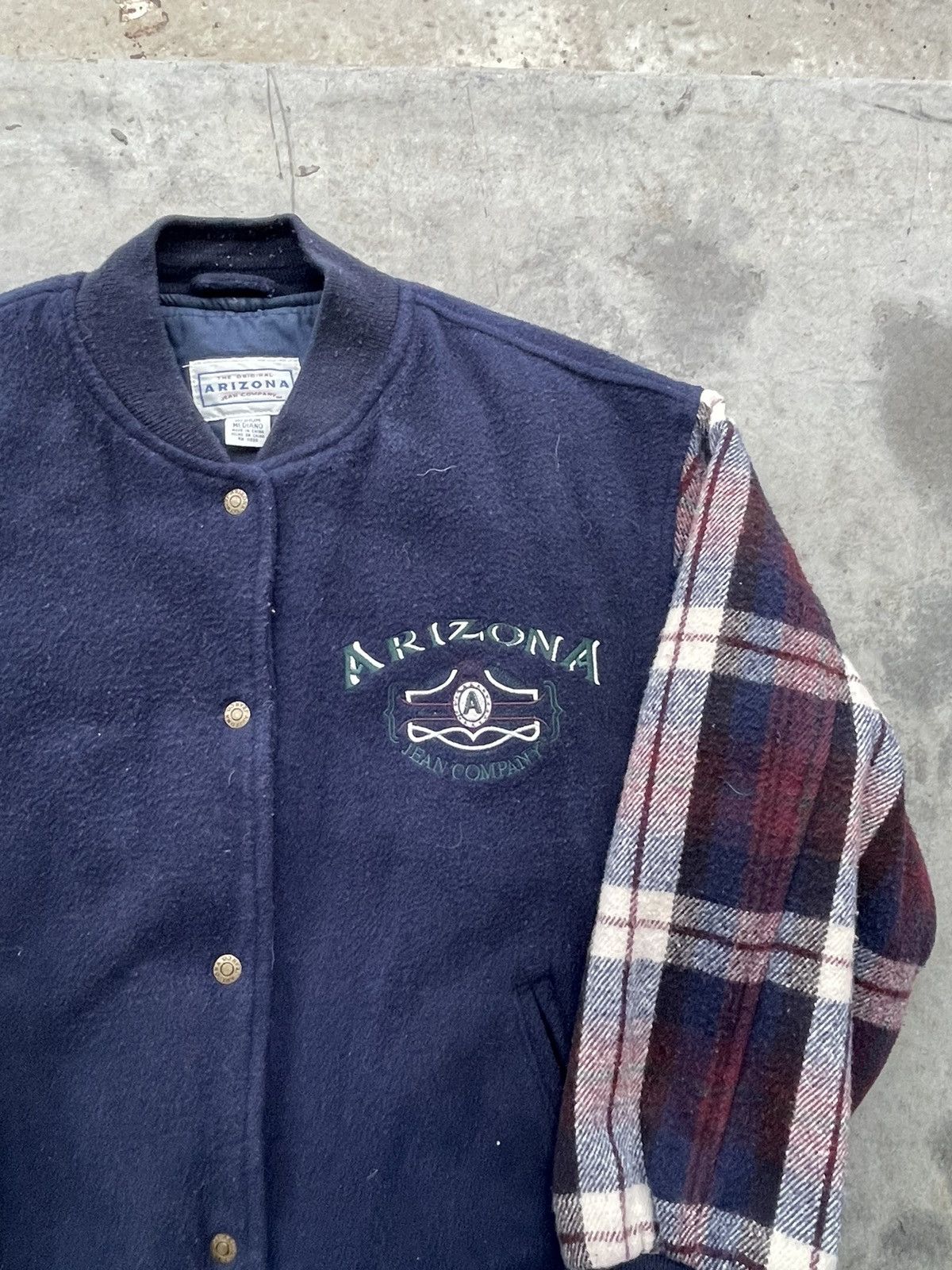 Vintage Vintage Arizona Jeans Embroidered Plaid Bomber Jacket 90’s ...